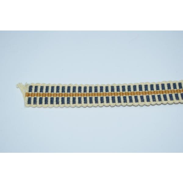 真田紐 4分巾（12mm） 白耳 茶筋 綿 平織 10cm単位で切り売りします t 32-3208 注)画像は見本です