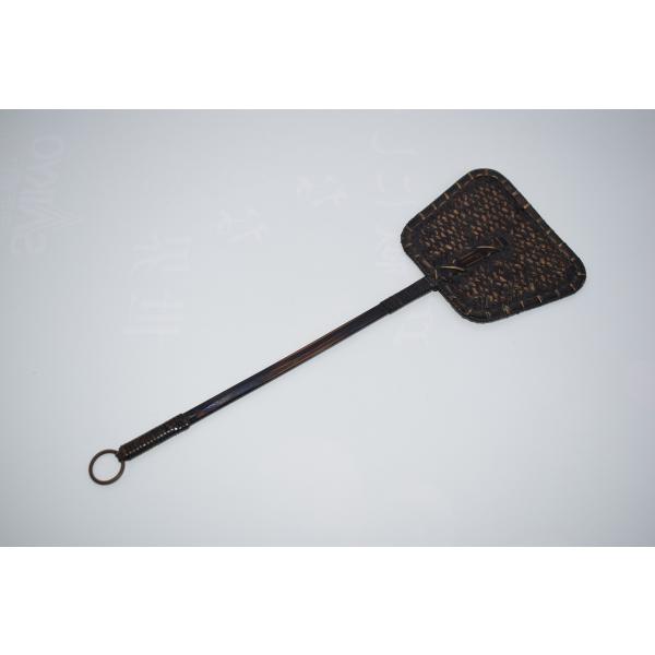 煎茶道具 染竹 炉扇 9.8×29cm キズ、擦れはありますが、お使いになるには差し支えありません。