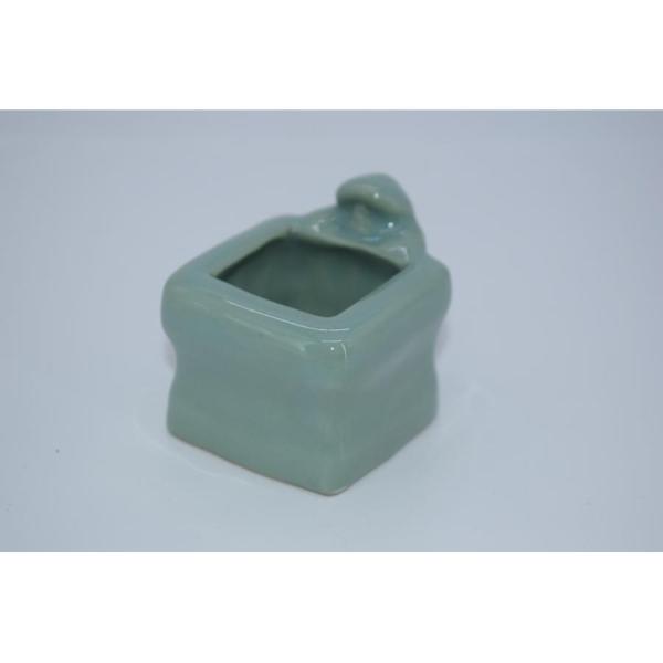 茶道具 青磁 一閑人 蓋置 七種蓋置の内 茶道 t 6.5×5.2cm 高さ5.2cm