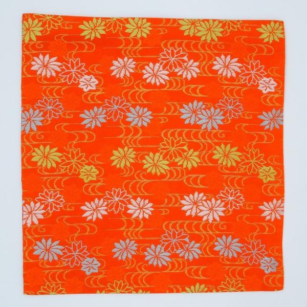 茶道具 出帛紗 出服紗 観世水菊紅葉 金襴 正絹 t ms2033-42 約27.5cm×28cm 名物裂 敷物 帛紗 服紗 袱紗 テーブルセンター ドイリー （花瓶敷き） 注）帛紗は4つ折にしてクリックポストでお送りします、折り目が付かな...