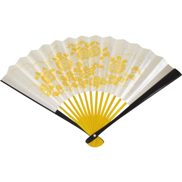 茶道具用 扇子 黒塗 表千家(利休〜猶有斎)花押集 利休菊 6.5寸 ougi-038b 注）画像は見本です