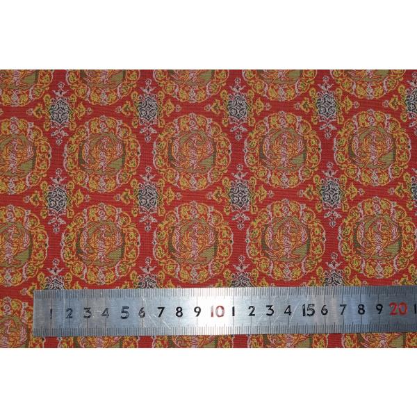 仕覆裂 仕服裂 茶入用 茶碗用 棗用 茶杓用 赤地鳳凰紋 錦 正絹 t tz2033-25 約27cm角 名物裂 茶碗1個分、茶入・棗は約2個作成可能です。