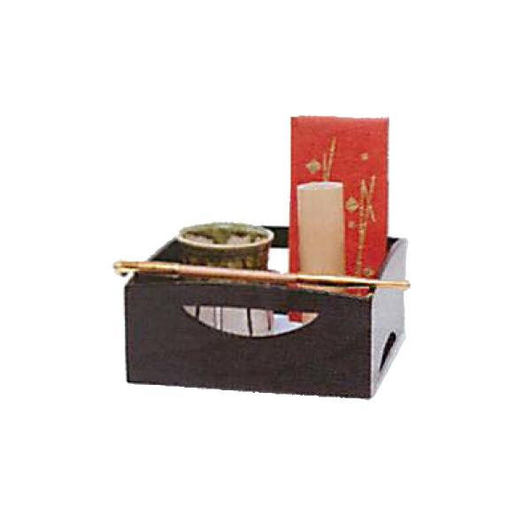 茶道具 黒四方莨盆 惺斎好写 中村湖彩 紙箱入寸法：17.3×17.3×7.7cm※莨盆のみの価格です