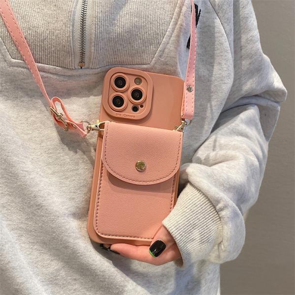 商品名:スマホケース ロングストラップ 斜めかけ カード収納 iPhone 14ケース 小銭入れ付き ショルダー iPhone13 se3 pro max minise iphone12 iphone11                  ...