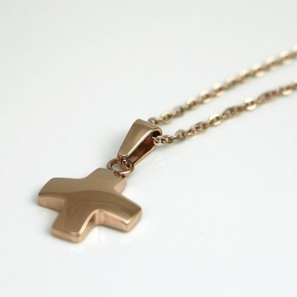 ◆サイズチェーン長さ：約45ｃｍペンダントトップ：高さ(バチカン含む)×横幅25×15ｍｍ◆商品説明ピンクゴールドカラーメディカルクロスモチーフのネックレスとなります【ステンレスについて】Stain→傷・汚れ　Less→少ない、が由来となっ...