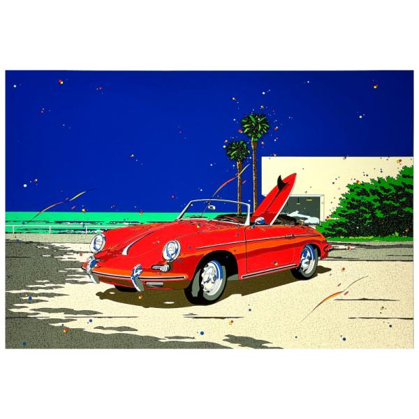 鈴木英人【 ポルシェ356Bロードスター2 】250部限定2025年作EMグラフフレームサイズ／61.0 × 74.0（ｃｍ）イメージサイズ／36.0 × 49.0（ｃｍ）