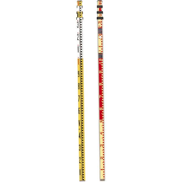 独自の内面形状により、SKTタイプと比べ20％の軽量化が図れます。裏面目盛（写真目盛＋５mm目盛付写真目盛）製品コード:M-54FZ仕様:5m4段質量:1.9kg全縮寸法:1472mm※適応水準器 M-30（別売）