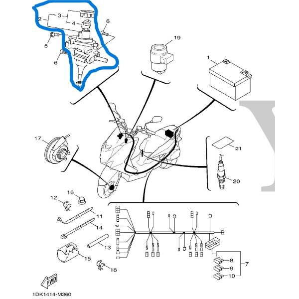 イグニッションスイッチ純正番号：　1DK-H2501-04対応車種：　マジェスティS　XC155　MAJESTY S YAMAHA日本郵政　追跡番号あり