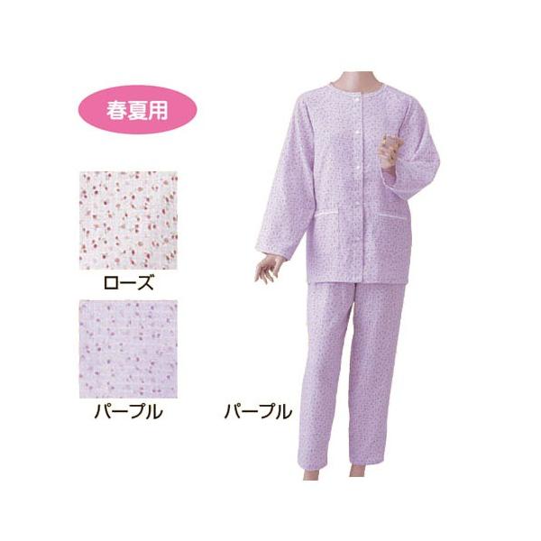 春夏用ボタンの代わりに丸型マジックテープを使用した、脱ぎ着しやすいガーゼ素材のパジャマです。