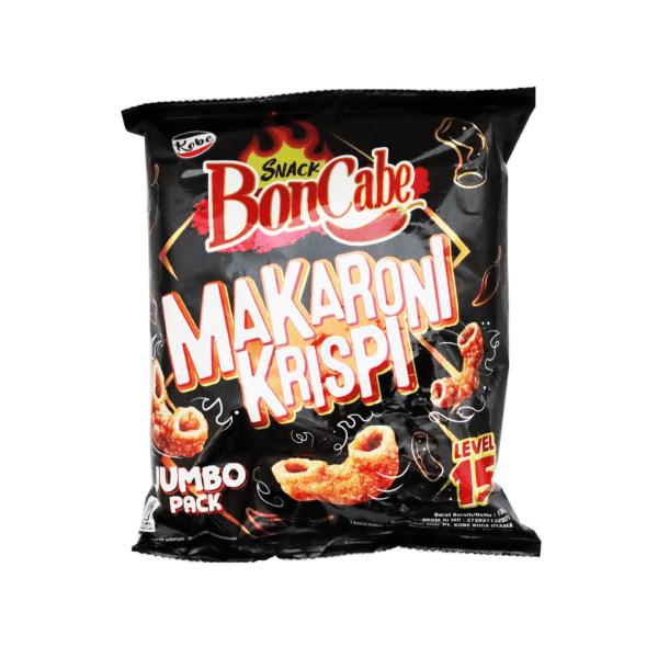 旨辛マカロニスナック菓子！　インドネシアの人気商品！<br>原産国／製造国 インドネシア<br>揚げマカロニスナック レベル15 ボンチャベ Snack Bon Cabe MAKARONI KRISPI LEVEL1...