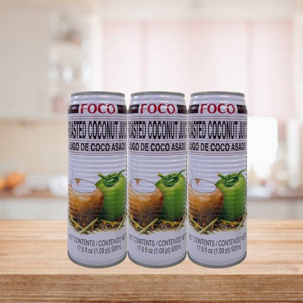 ローストタイプのココナツジュースFOCO ローストココナッツジュース 520ml　　送料無料！タイの有名ジュースブランド「FOCO」のローストココナッツジュースの大容量版。柔らかなココナッツの果肉入り。甘さ控えめ、ローストされたココナッツの...
