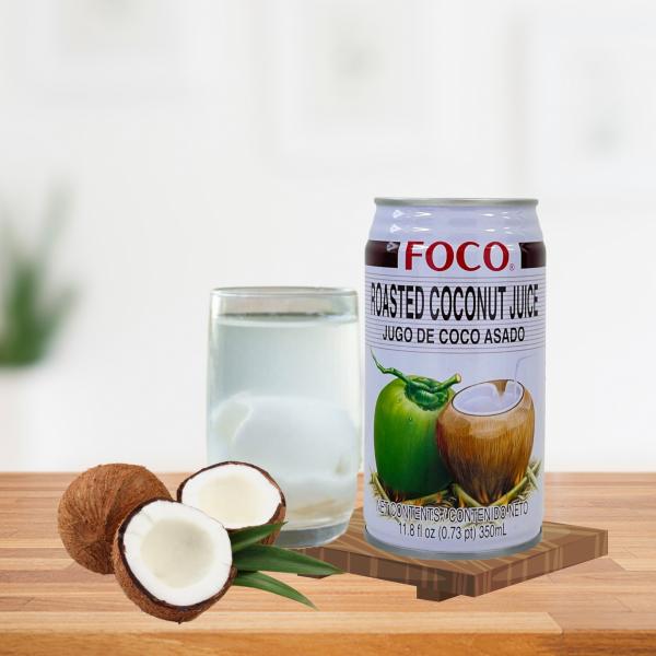 FOCO ローストココナツジュース, 缶 350ml, NUOC DUA NUONG FOCO商品基本情報商品コード　FOCO03原材料　ココナッツ果汁、果粒、砂糖／香料、pH調整剤(クエン酸)、保存料（亜硫酸K）内容量　350ml賞味期間...