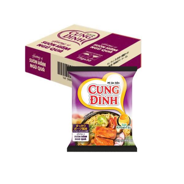 CUNG DINH インスタント麺 ポークリブシチュー風味 80g<br><br>どんぶりに袋の中身を全て入れ、熱湯を注いで蓋をして３分で出来上がり！<br>忙しい時の食事に。<br>簡単に済...