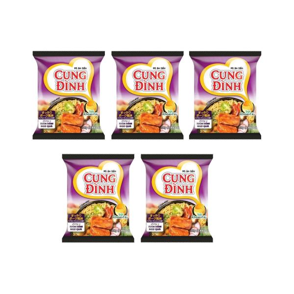 CUNG DINH インスタント麺 ポークリブシチュー風味 80g<br><br>どんぶりに袋の中身を全て入れ、熱湯を注いで蓋をして３分で出来上がり！<br>忙しい時の食事に。<br>簡単に済...