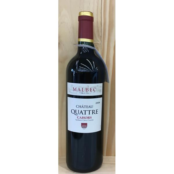 シャトー・キャトル 　マルベック 2008 750ml Chateau Quattre Cahors 2008　Malbec☆南西地方(ジェットウェスト)　　　☆AOCカオール　　 ☆フルボディ☆ぶどう品種：マルベック