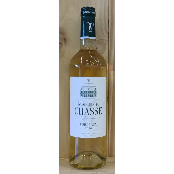 マルキ・ド・シャス　レセルブ 2022 ブラン　750ml　Marquis DE Chasse AOC Bordeaux Blanc 2022☆ボルドー地方　☆AOCボルドー　　☆辛口　　☆ぶどう品種:、ソーヴィニョン・ブラン、セミヨン※ヴ...