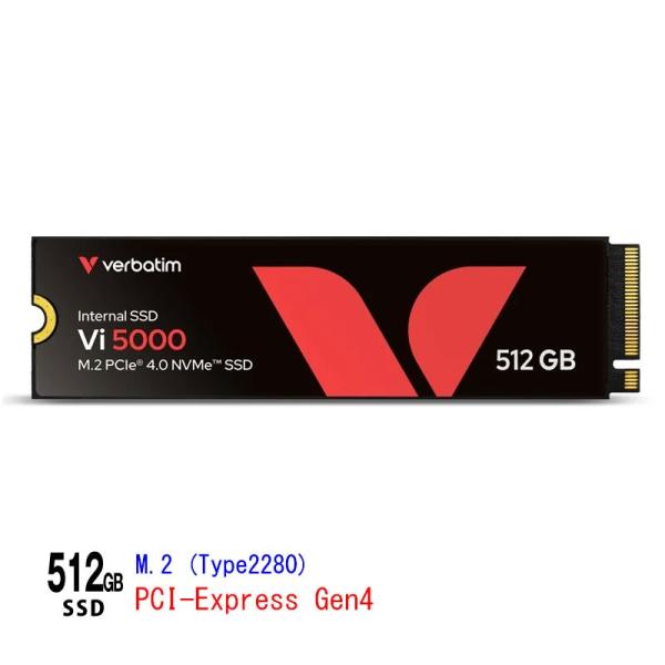 Verbatim バーベイタム 内蔵SSD NVMe PCIe Gen4.0x4 PCIe4.0 Vi5000シリーズ 512GB 最大読込 5000MB 31825-J【製品仕様】●容量：512GB●インターフェース：PCIe Gen4....