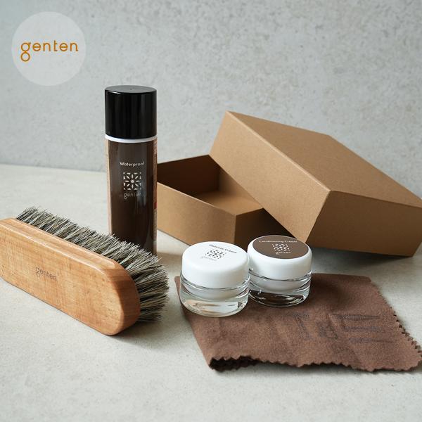 ブランド：genten ゲンテン品名：レザーケアキット品番：32833（32817・32816）セット内容：・ミニデリケートクリーム・ミニコンディショニングクリーム・ミニ防水スプレー・クロス・馬毛ブラシ・取り扱い説明書注意事項　こちらの商品...