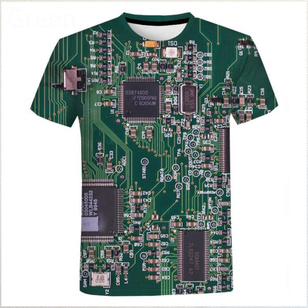 パソコンの半導体デザインのTシャツ半導体好きにはたまらない逸品※ピチピチタイプです■素材：ポリエステル※商品写真はできる限り実物の色に近づけるよう徹底しておりますが、お使いのモニター設定、お部屋の照明等により実際の商品と色味が異なる場合がご...