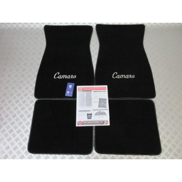 ☆取引詳細内容、休日等、ヤフーショッピングお知らせをご覧ください！ 必須！1970〜1981 シボレー カマロ フロアマット SET! 4pc! Cut Pile! #178 Camaroロゴ刺繍！ 801BLACK!  1974〜1981...