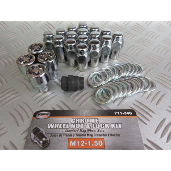 ☆取引詳細の内容、休日等、ヤフーショッピングお知らせをご覧ください！必須！DORMAN製 ラグナット 1.50-12mm ワッシャー付タイプ Chrome Rock Top21mm NEW GMシボレー旧車 　1982-2002 カマロ等々...