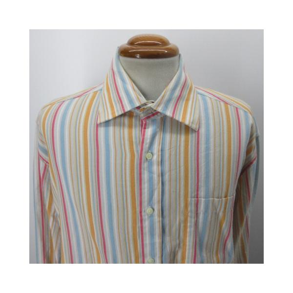 ★Size 　L　（表記　M）着た感じ１７５ｃｍ〜肩幅　５０cm, 身幅　５７cm ,　着丈 ７９cm,袖丈　６１cm 　肩から袖口★アメカジ古着　　９０ｓ頃　長袖シャツ　可愛いカラーです　★Condition　10/７使用感はございますが...