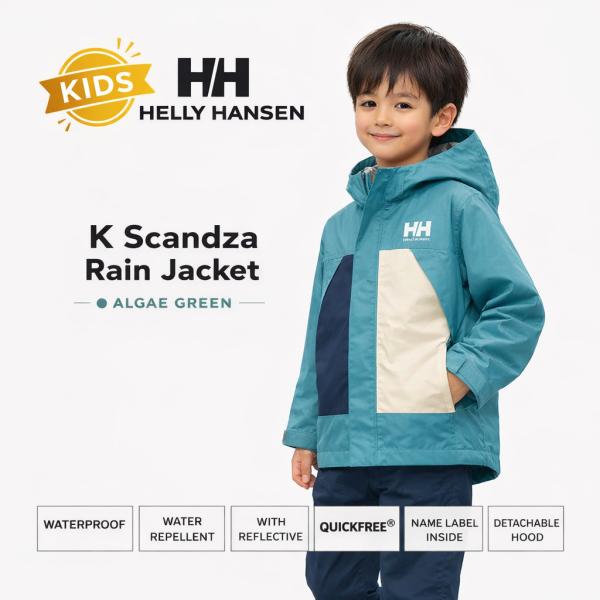 HELLY HANSEN（ヘリーハンセン）SCANDZA RAIN JACKET KIDSHJ12600アウトドアから通学まで幅広いシーンで活躍するキッズ用防水ジャケット。防水透湿素材 HELLY TECH PERFORMANCE 2.5層...