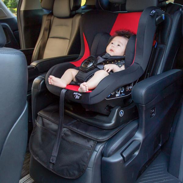 【発売日：2021年02月16日】チャイルドシート シートカバー 保護マット 防水 車 後部座席 ISOFIX対応 フリーサイズ 収納 ポケット付き 滑り止め クッション メッシュ 汎用 保護シート 普通車 軽自動車 チャイルドシートの設置...