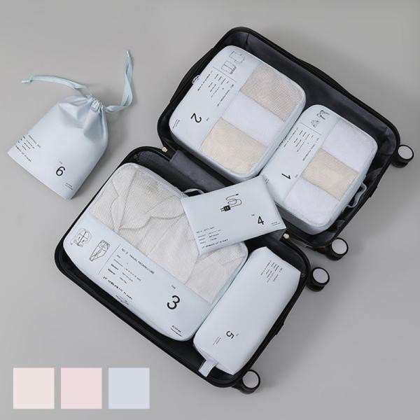 【発売日：2023年06月06日】トラベルポーチ セット 6点セット おしゃれ メッシュ 防水 衣類 化粧品 大容量 旅行用 収納 パッキングオーガナイザー アレンジケース ミニ コンパクト 小分け 仕分け 可愛い かわいい S M L 洗...