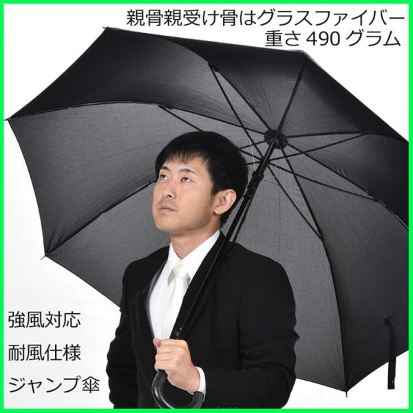 親骨65ｃｍのネイビー無地柄の耐風傘