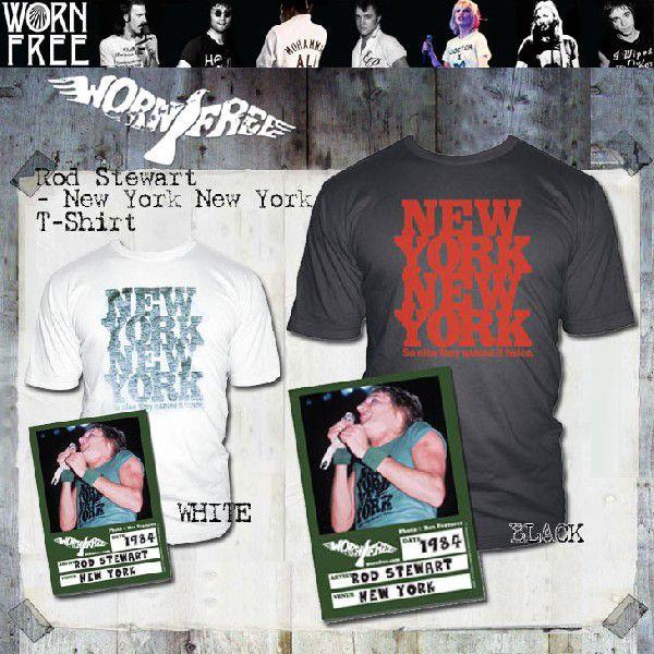 Rod stewart(ロッド・スチュワート)偉大なボーカリストの登場です。1984年のビックアップルでよく着用した、"NEW YORK NEW YORK"の復刻です。シロのみプリントは、裏使いに成ります。"NEW YORK"×2の下には、...