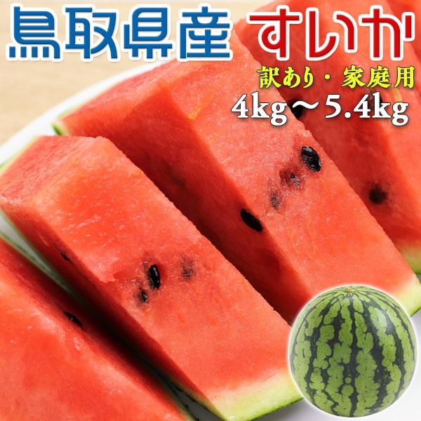 ■商品名： 鳥取県産 スイカ 4kg〜5.4kg 1玉 訳あり・家庭用 段ボール箱入り【鳥取県産西瓜】お中元・家庭用・すいかギフト ■お届けの目安： 【予約】2026年7月中旬頃入荷予定 (出荷が早まることがございます) ※収穫状況によって...