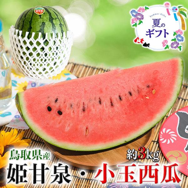 ■商品名： 鳥取 姫甘泉 すいか 小玉 西瓜 3kg【鳥取県産西瓜】お中元 家庭用 スイカギフト  ■お届けの目安： 3日〜7日の順次出荷予定です。(水・日・祝は出荷不可) (出荷が早まることがございます) ※収穫状況によって申込締切・配達...