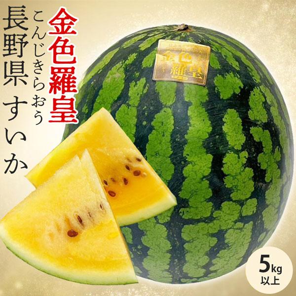 ■商品名：TVで紹介！ スイカ 信州 こんじきらおう 西瓜 金色羅皇 1玉 5kg以上 長野県産 希少 限定 高糖度 ｜段ボール 贈答用 ギフト 高級フルーツ 果物 贈物 プレゼント ■お届けの目安： 【予約】2026年7月下旬頃入荷予定 ...