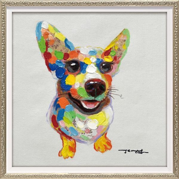 ■お問合せNo：ypw6953284399■商品名：爆買 油彩画 オイル ペイント アート 「カラフル コーギー（Sサイズ）」 壁掛用 オイル ペイント OP-07030■管理用番号:GiftOP-07030■商品情報:【材質】キャンバス・...