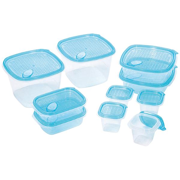 スッキリ感（収納性）にこだわり抜いたコンテナのセット！軽く押すだけで簡単にフタが閉まる！冷凍庫から電子レンジまで対応。蒸気抜き付きだからラップ要らず。■商品内容：17.3×16.4×11.2cm容量1590mlコンテナ・17.3×16.4×...