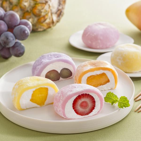 みずみずしいフルーツの果肉とクリームを柔らかなお餅で閉じ込めたカラフルなフルーツ大福です。父の日のメッセージをつけてお届けいたします。■商品内容：いちご・マンゴー・ぶどう・パイナップル×各2(計8) ※メッセージブーケ付■アレルゲン：小麦、...