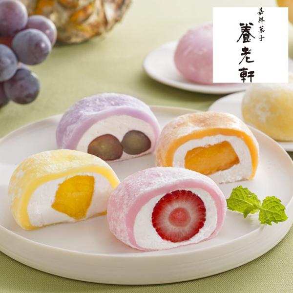 みずみずしいフルーツの果肉とクリームを柔らかなお餅で閉じ込めたカラフルなフルーツ大福です。母の日のメッセージをつけてお届けいたします。■商品内容：いちご・マンゴー・ぶどう・パイナップル×各2(計8) ※メッセージブーケ付■アレルゲン：小麦、...