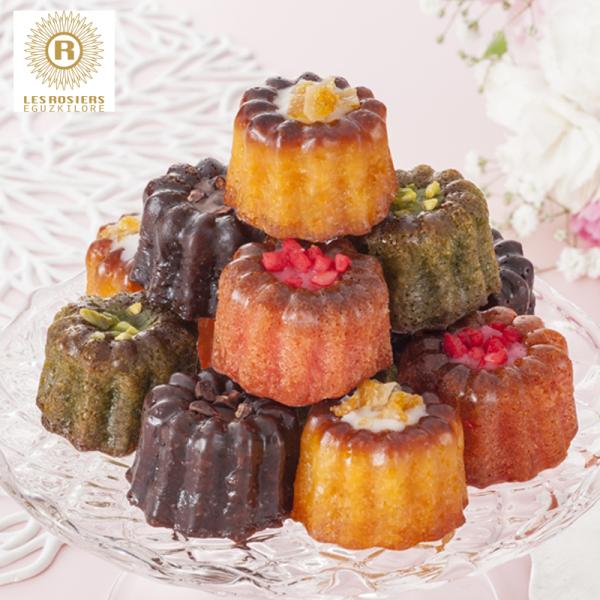 フランスの伝統菓子「カヌレ」を、食べやすいサイズに焼き上げました。一つ一つ丁寧にトッピングした、銀座らしい華やかなスイーツギフトです。カジュアルからフォーマルまで、幅広い用途でお使いいただけます。■商品内容：ショコラ・フランボワーズ・抹茶・...