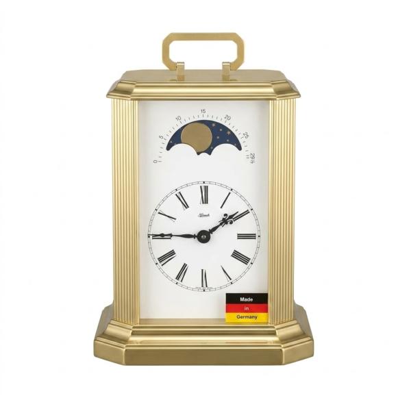 ●サイズ：１６ｘ２２ｘ１３．５ｃｍ●機能：ブラス（真鍮）、ガラス、クオーツ、単2乾電池2本付　時報、チャイム機能（ウエストミンスター・ビンバン）、ムーンフェイズ●原産国：ドイツ製