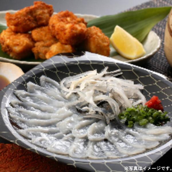 内容／とらふぐ刺身25ｇ、とらふぐ皮10ｇ、シロサバフグ唐揚げ200ｇ、ぽん酢10ｇ、もみじおろし2ｇ、ねぎ2ｇ箱サイズ／320×230×100mm　発泡スチロール重量／500g以内アレルゲン／大豆・小麦賞味期限／冷凍30日【配送方法】　ク...