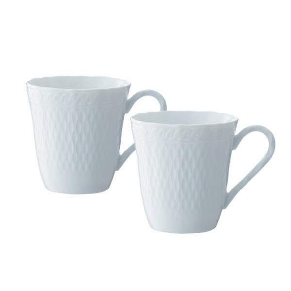 ノリタケ【シェールブラン】マグペアセット　マグカップnoritake sher blanc　白い食器【10％OFF】