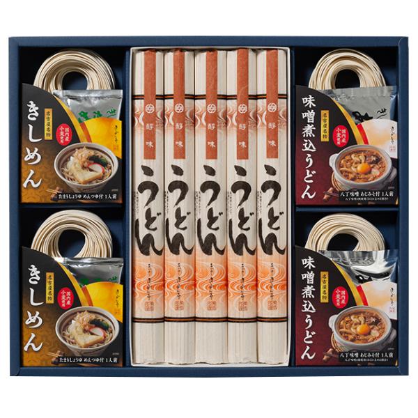【商品内容】●きしめん（めん90ｇ・めんつゆ25ｇ）×2、みそ煮込うどん（めん90ｇ・八丁味噌あじみそ45ｇ）×2、うどん180ｇ×5●賞味期限：(製造より)約450日●JAN 4902383533716# 冬ギフト お歳暮 お年賀 ギフト...