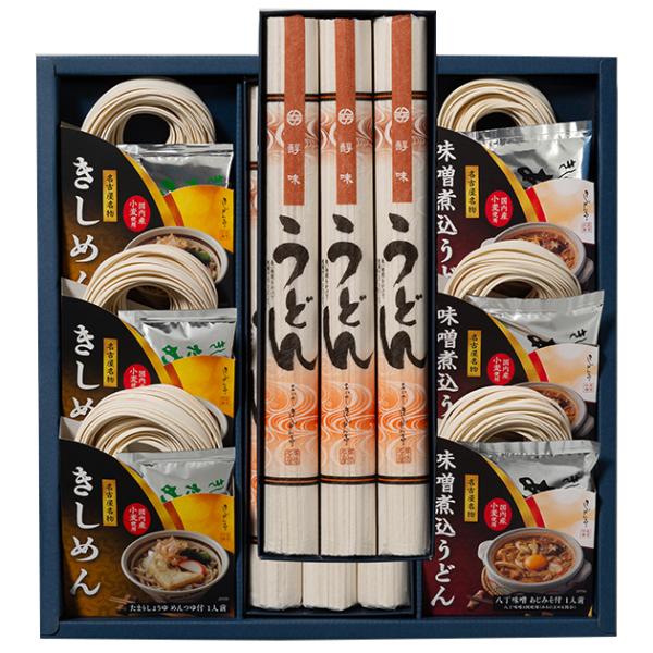 【商品内容】●きしめん（めん90ｇ・めんつゆ25ｇ）×3、みそ煮込うどん（めん90ｇ・八丁味噌あじみそ45ｇ）×3、うどん180ｇ×6●賞味期限：(製造より)約450日●JAN 4902383533723# 冬ギフト お歳暮 お年賀 ギフト...