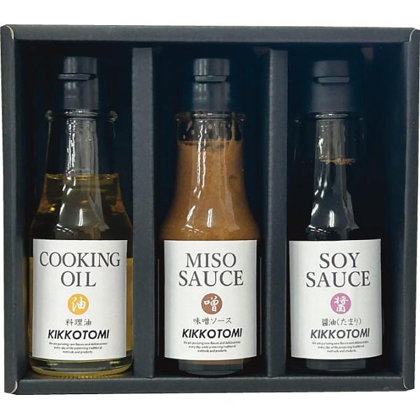 【商品内容】●クッキングオイル６０ｇ・味噌たれ７０ｍｌ・たまり醤油７０ｍｌ×各１●アレルゲン： 大豆 ごま●原産国：日本●化粧箱入●箱サイズ：16.7×15.0×5.5cm●箱重量：690.0g●宅配温度区分：常温●賞味期限：(製造より)約...