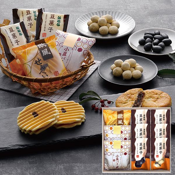 【商品内容】●小豆パイ×２、欧風せんべい、豆菓子（竹炭×３・きなこ×３）●アレルゲン：卵・乳・小麦・落花生（大豆）●生産国：日本●箱サイズ：205×230×55mm●重量：385g●賞味期限：(製造より)約100日●JAN 49837401...