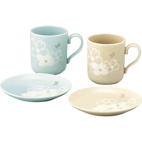 【商品内容】●現品（マグカップ）約７．５φ×９ｃｍ・（プレート）約１４φ×２ｃｍ●磁器●マグカップ（容量＝約３００ｍｌ）・プレート各２●レンジ＆食洗機可●原産国：日本●化粧箱入●箱サイズ：15.0×15.0×13.5cm●箱重量：850.0...