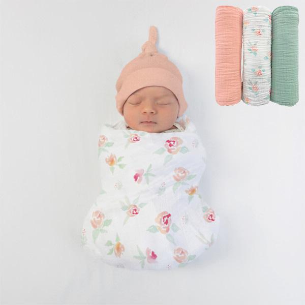 【商品内容】●現品約１１６×１１６ｃｍ●綿１００％●ブランケット３枚●家庭洗濯機可（洗濯機）●原産国：中国●化粧箱入●箱サイズ：27.6×21.0×6.3cm●箱重量：500.0g●JAN 0850053806612