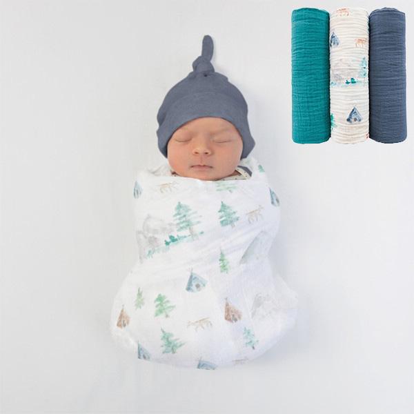 【商品内容】●現品約１１６×１１６ｃｍ●綿１００％●ブランケット３枚●家庭洗濯機可（洗濯機）●原産国：中国●化粧箱入●箱サイズ：27.6×21.0×6.3cm●箱重量：500.0g●JAN 0850053806629