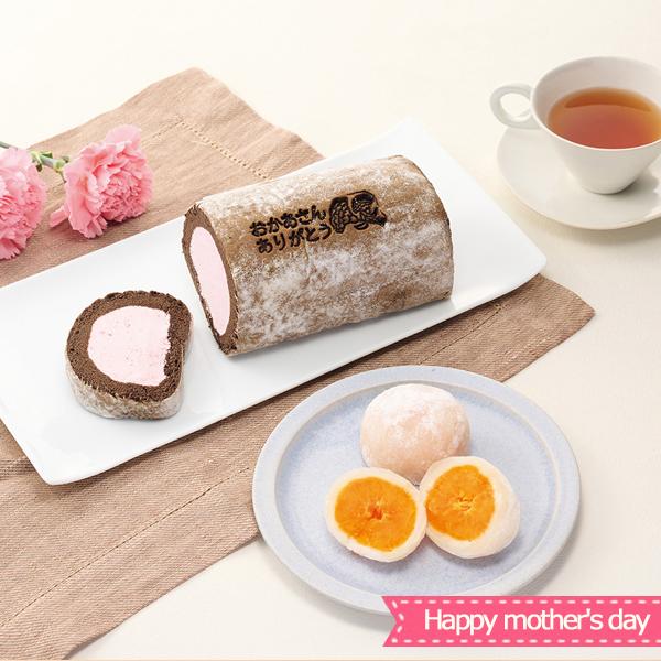 【商品内容】●母の日焼印入ココア苺スターロール350g×1、まるごとみかん大福×3●アレルゲン：卵 乳 小麦 大豆●化粧箱入●箱サイズ：19.1×17.6×7.4cm●箱重量：600g●宅配温度区分：冷凍●賞味期限：(製造より)約30日●J...